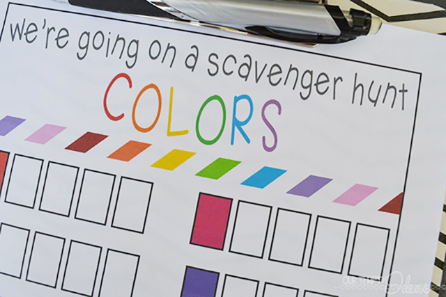 Color Scavenger Hunt - Free Printable - Our Thrifty Ideas